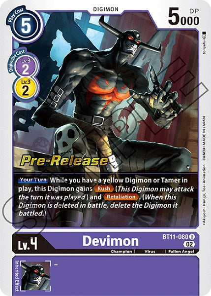 Devimon [BT11-080] [Dimensional Phase Pre-Release Promos] | Devastation ...